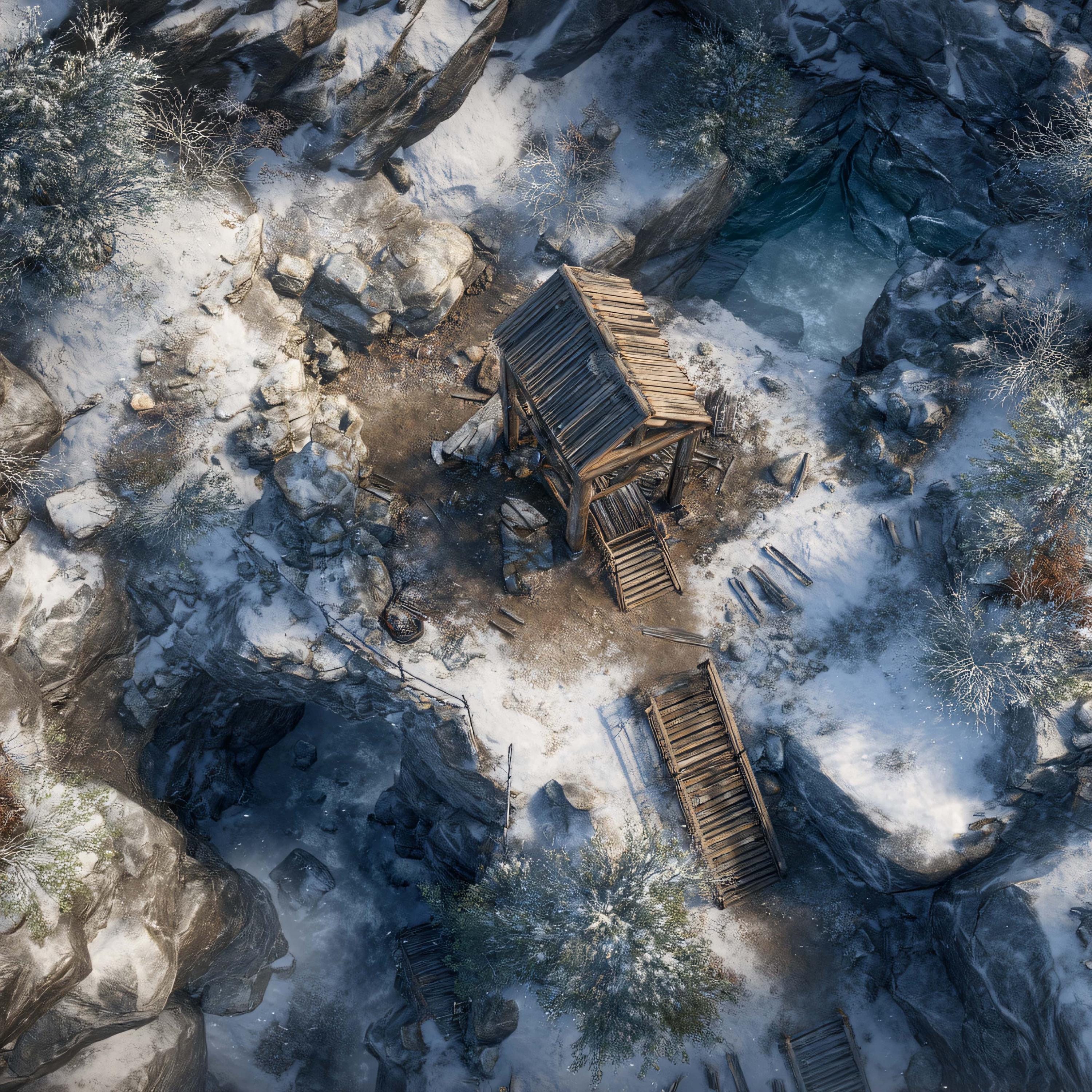 10 Gridless Frozen Village Battle Maps | VTT Pack for Dnd, Pathfinder ...