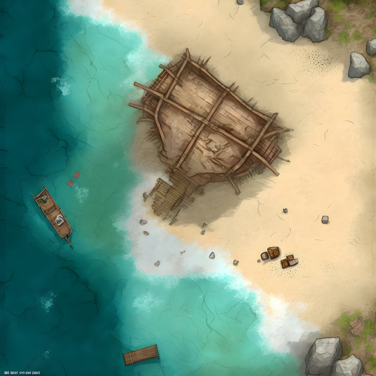 10 Beach Battle Maps, Dnd Battle Map, Pathfinder, D&D, Battlemap ...