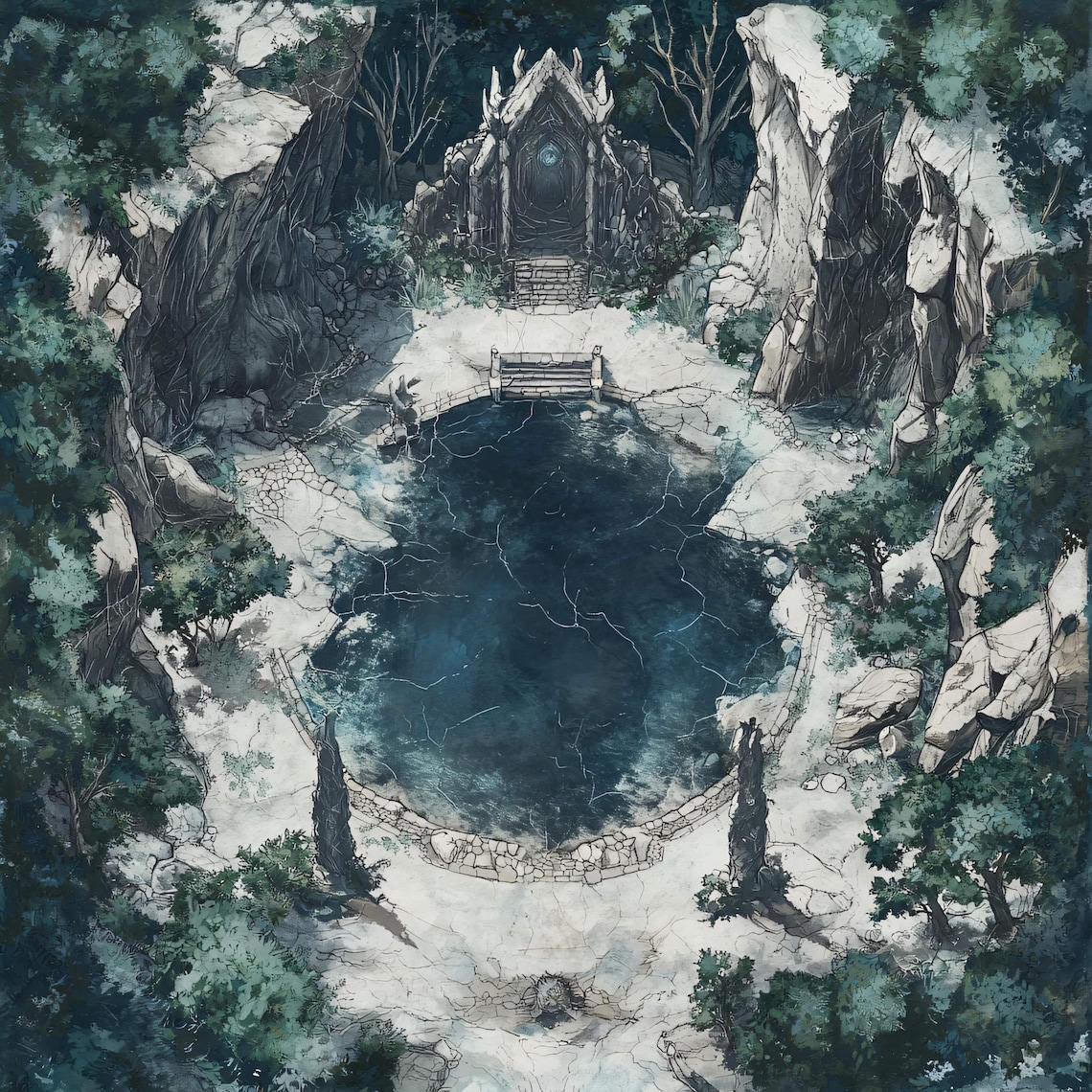 10 Shrine Battle Maps, Dnd Battle Map, Pathfinder, D&D, Battlemap ...