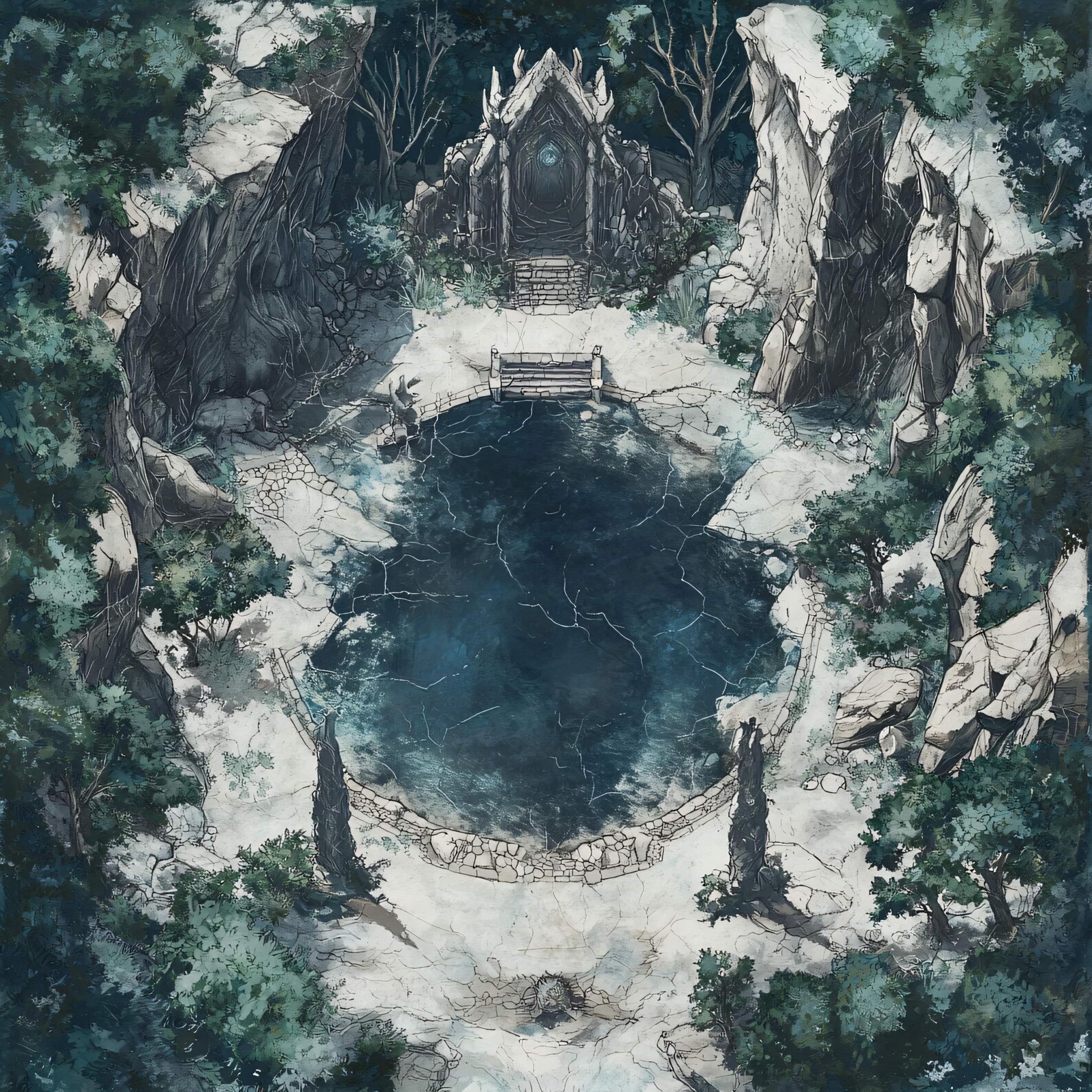 10 Shrine Battle Maps, Dnd Battle Map, Pathfinder, D&D, Battlemap ...