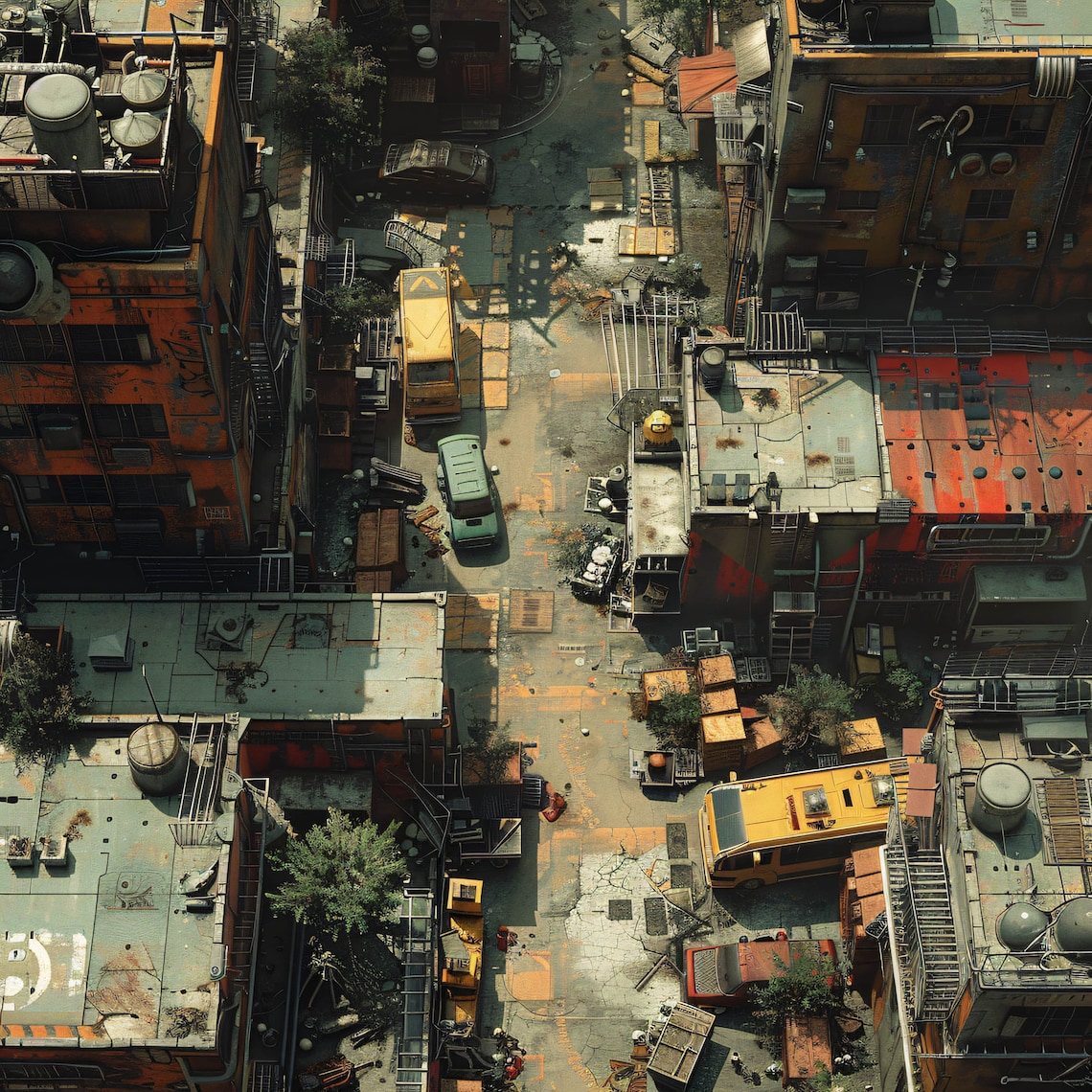 10 Cyberpunk City Streets Battlemaps, Sci Fi, Cyberpunk, D&D, Shadowrun ...