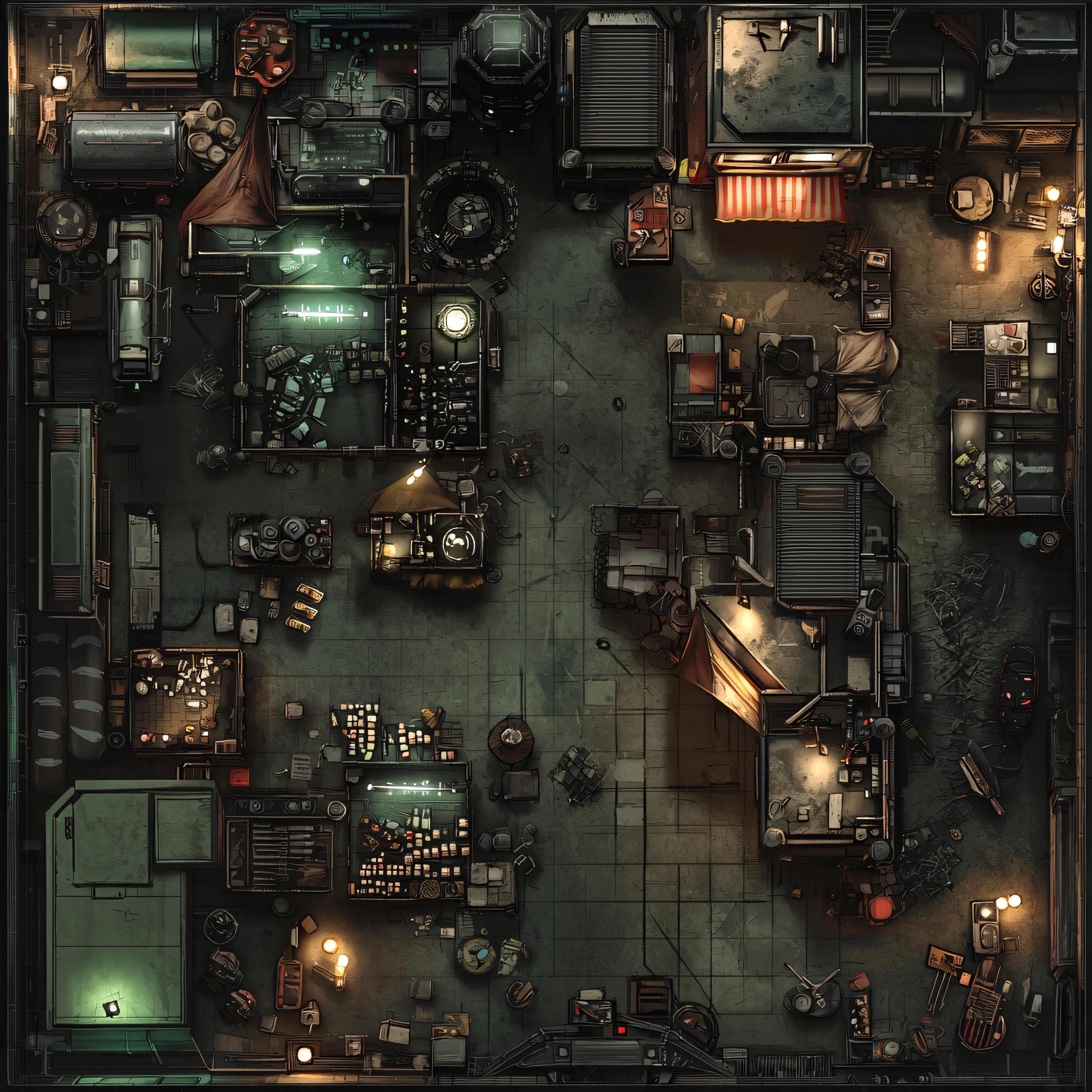 10 Gridless Cyberpunk Market Battlemaps 2 | VTT Pack for Shadowrun ...