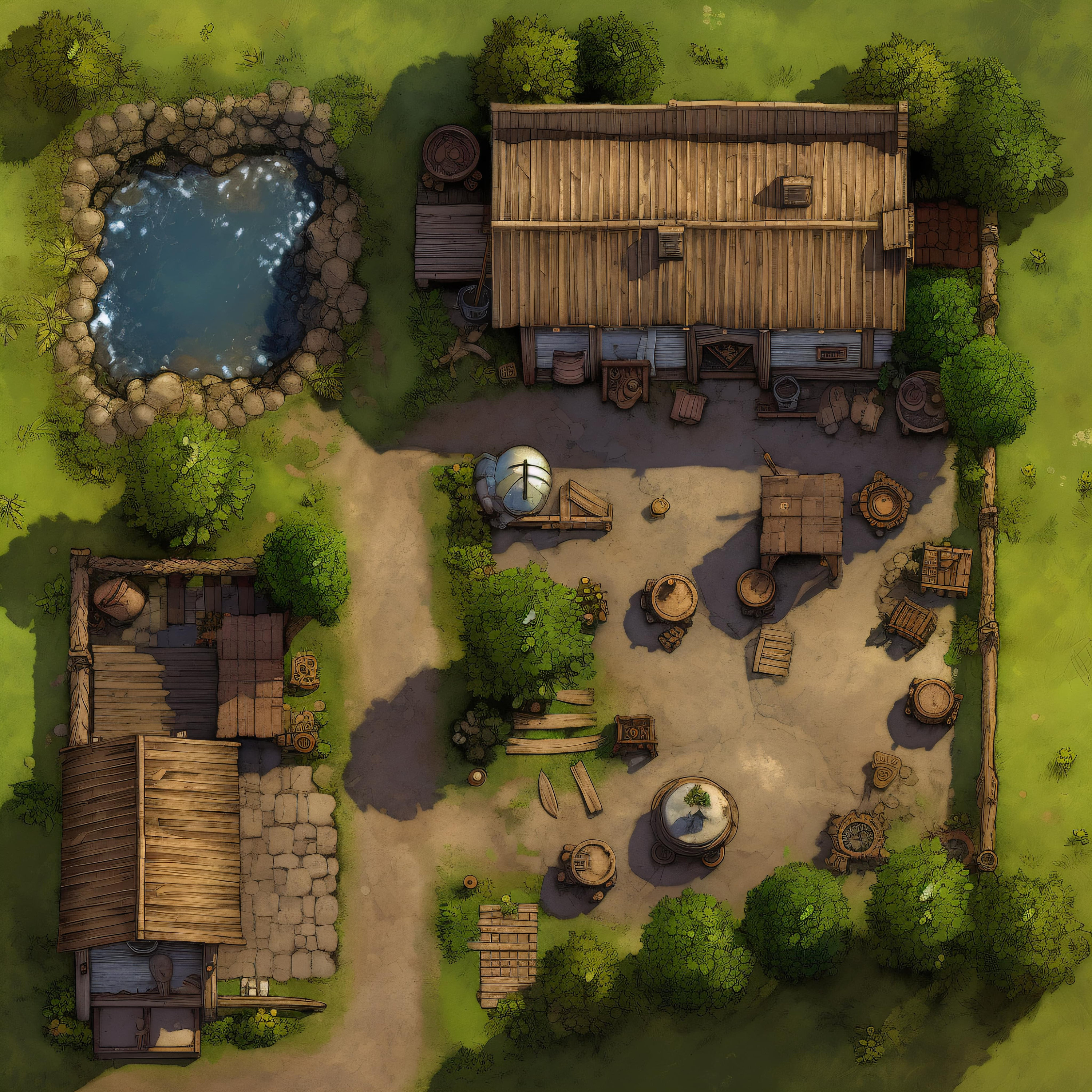 10 Farm Battle Maps, Dnd Battle Map, Pathfinder, D&D, Battlemap ...