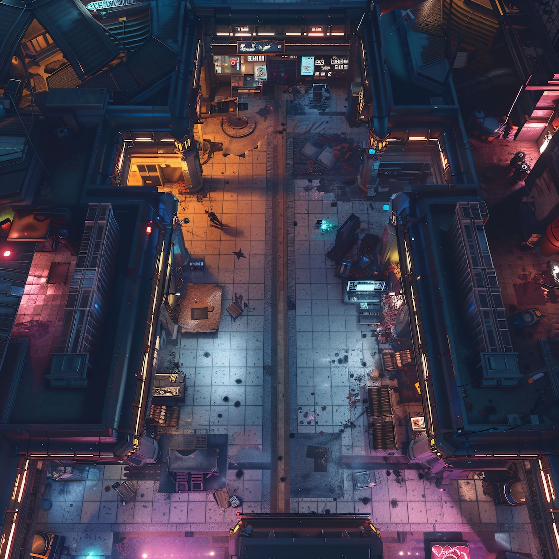 10 Cyberpunk Market Battlemaps, Sci Fi, Dnd Battle Map, Cyberpunk, D&D ...