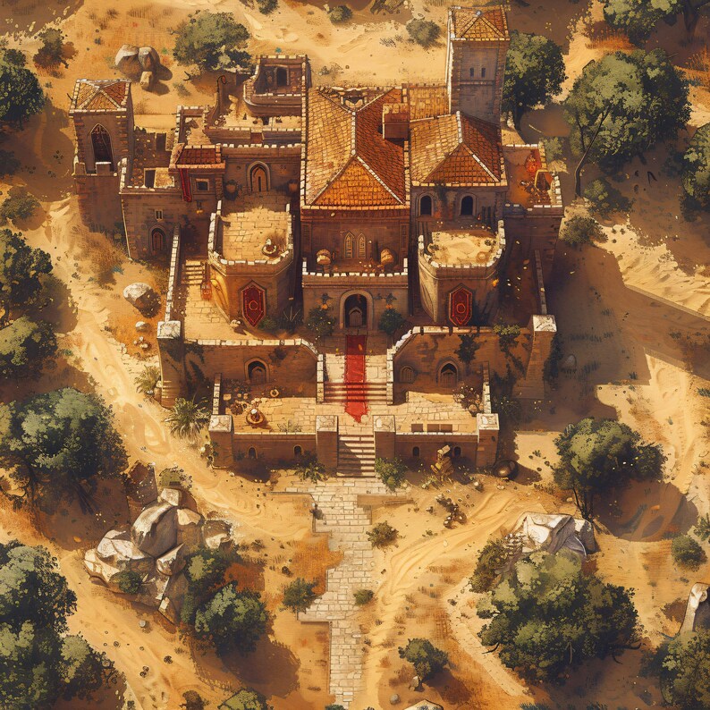 10 Desert Temple Pilgrimage Maps, Pathfinder, D&D, Battlemap, Dungeons ...