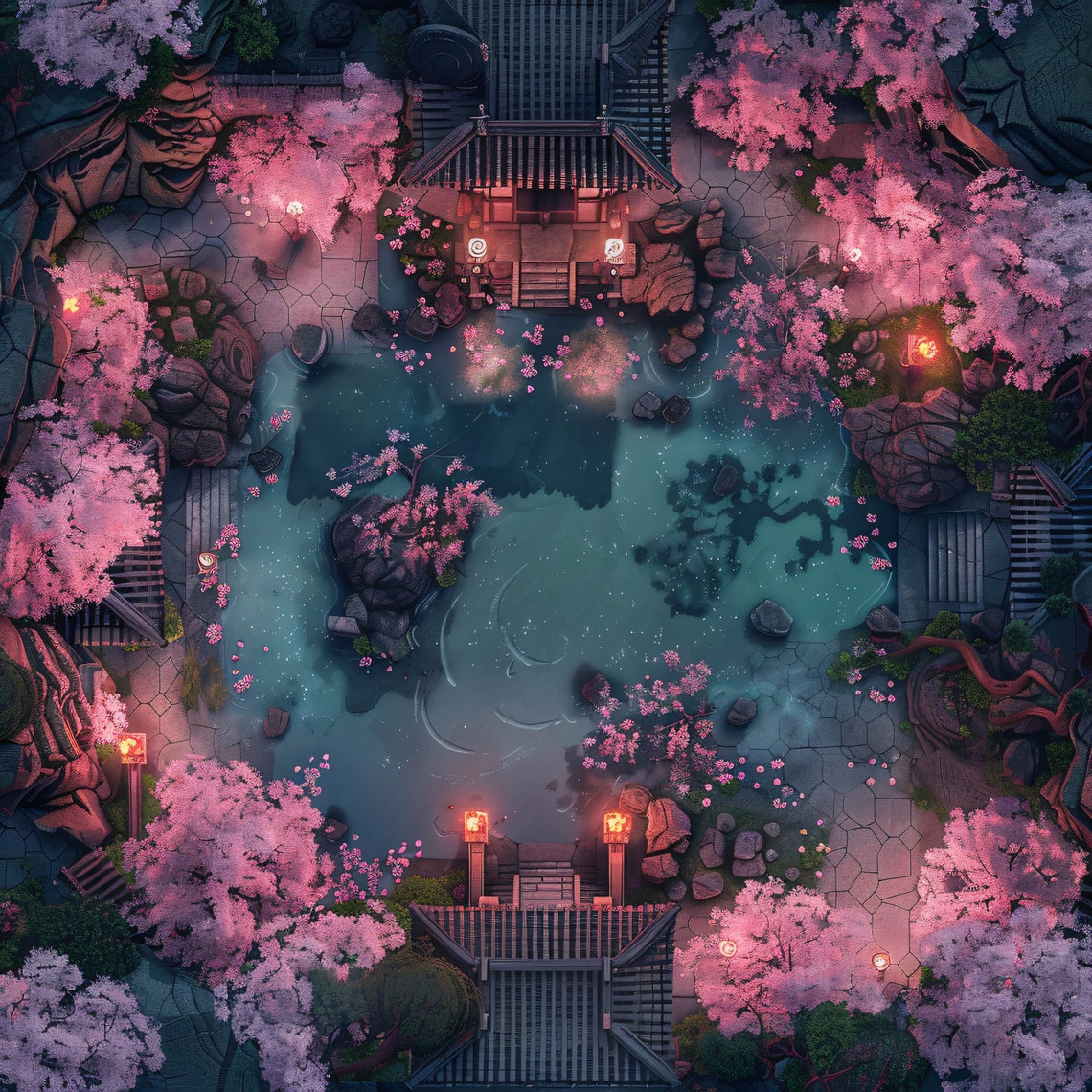 10 Cyberpunk Park Battlemaps, Sci Fi, Dnd Battle Map, Cyberpunk, D&D ...
