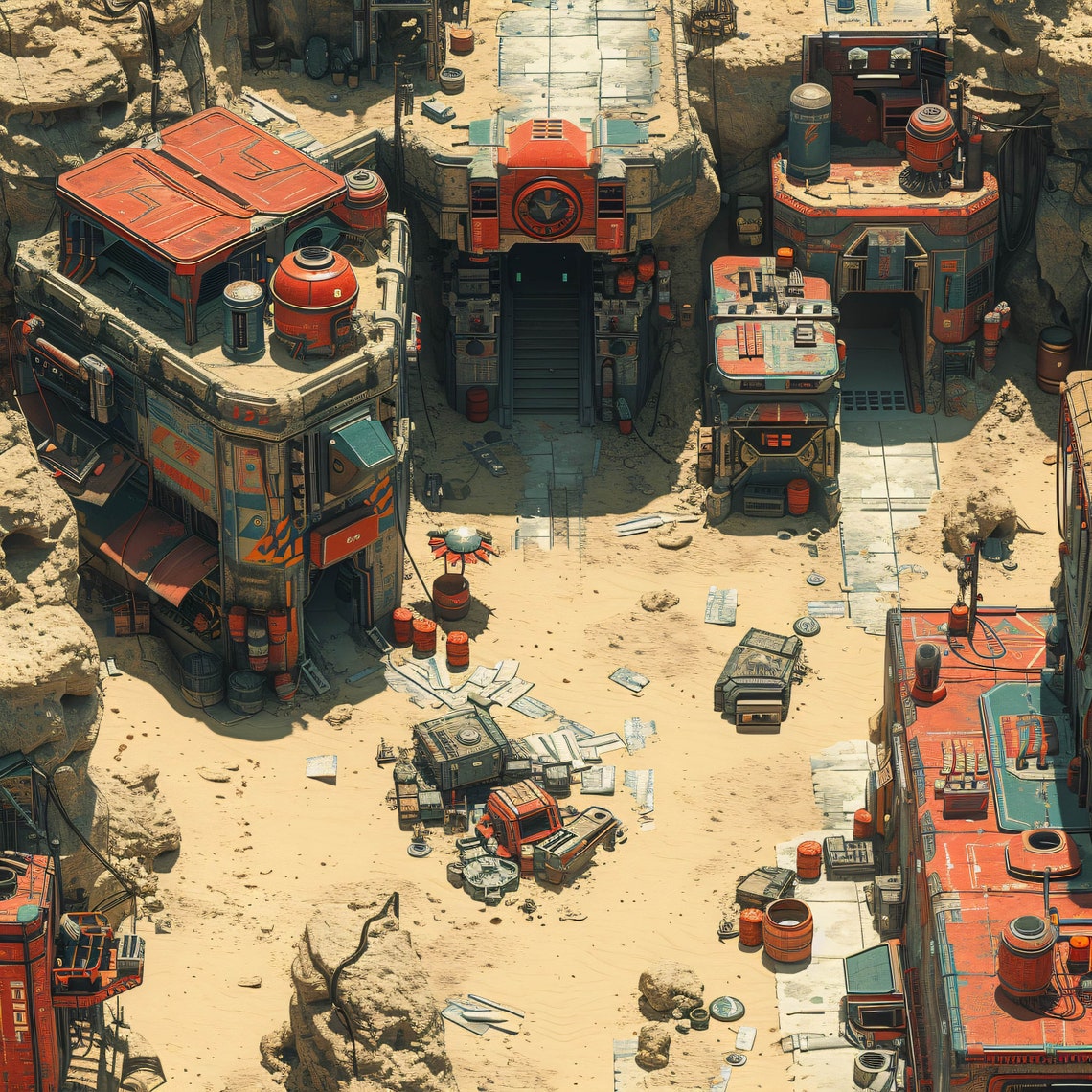 10 Cyberpunk Outlands Battlemaps, Sci Fi, Dnd Battle Map, Cyberpunk, D ...