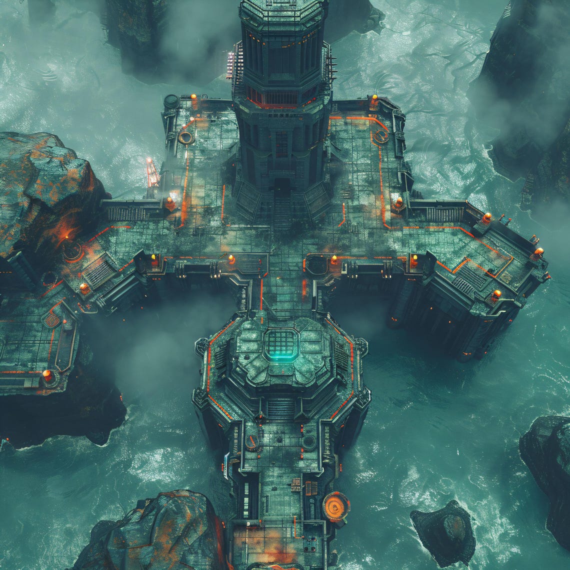 10 Cyberpunk Refinery Battlemaps, Sci Fi, Cyberpunk, D&D, Shadowrun ...