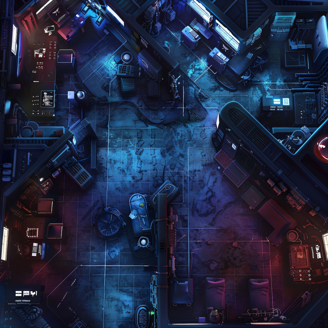 10 Cyberpunk Ripperdoc Battlemaps, Sci Fi, Dnd Battle Map, Cyberpunk, D ...