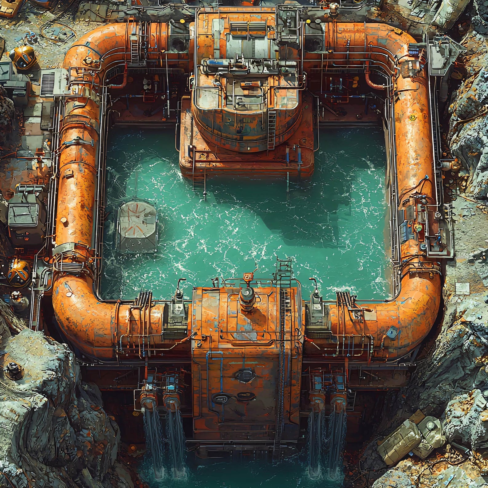 10 Cyberpunk Industrial Battlemaps, Sci Fi, Cyberpunk, Battle Map, D&D ...
