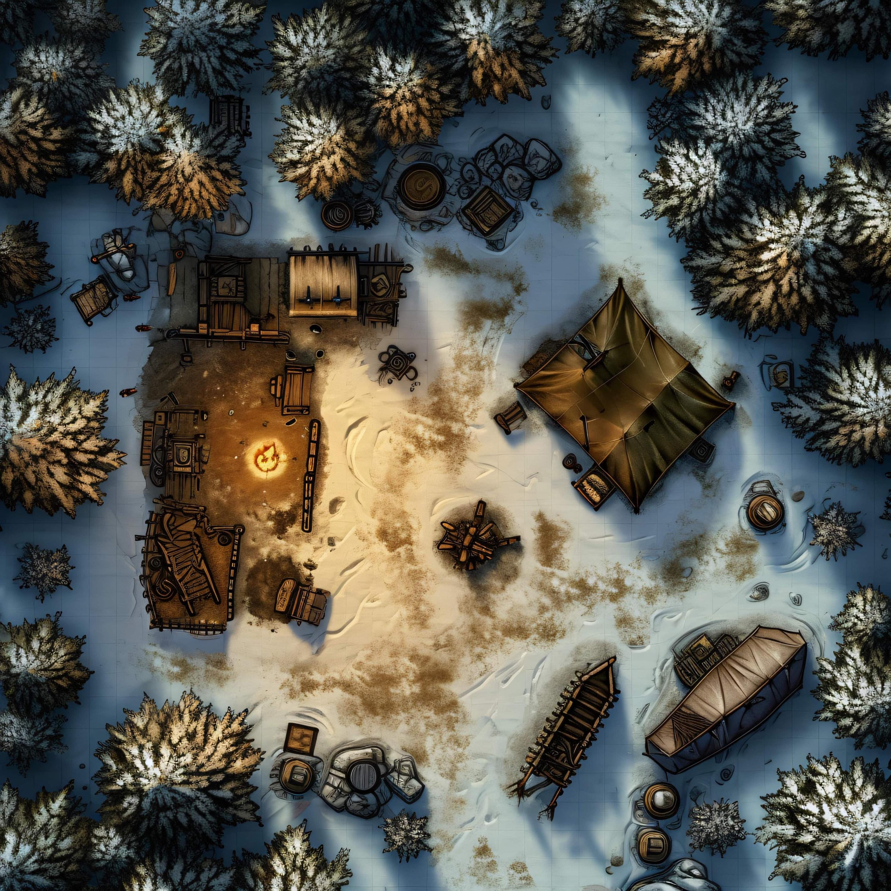 10 Camp Battle Maps, Dnd Battle Map, Pathfinder, D&D, Battlemap ...