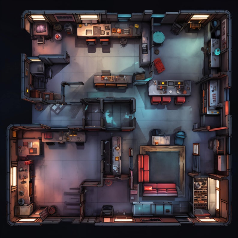 10 Cyberpunk Interior Battlemaps Sci Fi Dnd Battle Map - Etsy UK