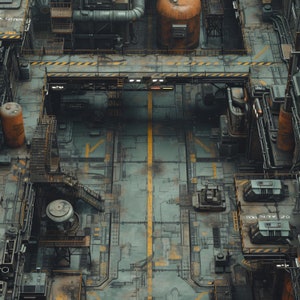 10 Cyberpunk Factory Battlemaps, Sci Fi, Dnd Battle Map, Cyberpunk, D&D ...
