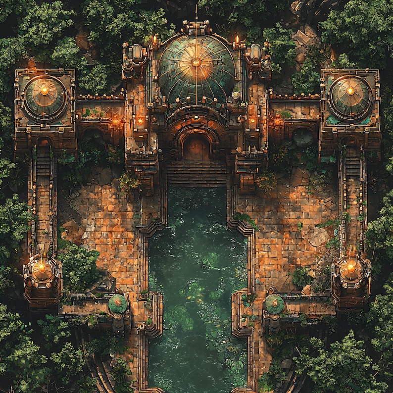 10 Jungle Ruins Battle Maps, Dnd, Pathfinder, D&D, Battlemap, Dungeons ...