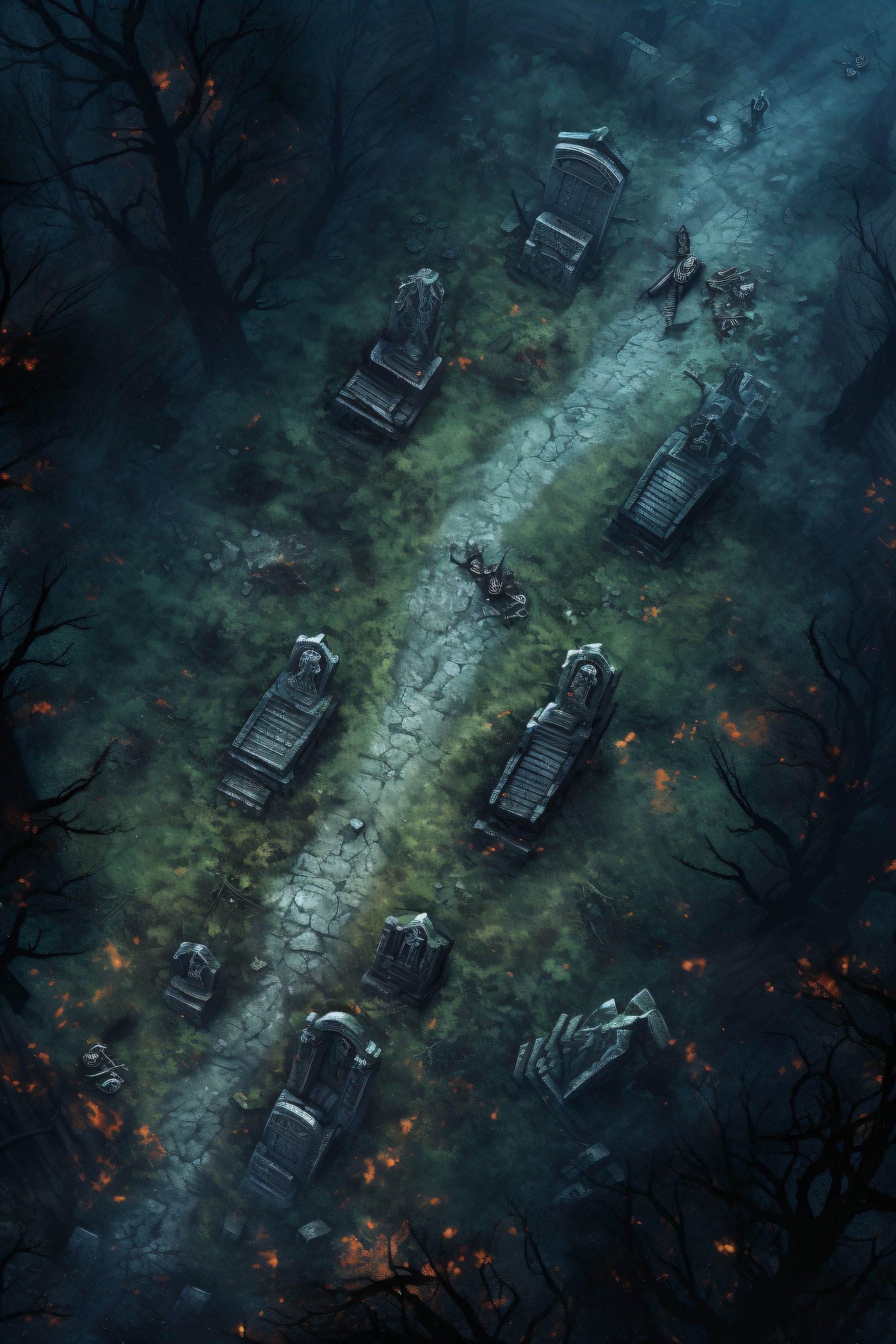 14 Graveyard / Tomb Battle Maps, Dnd, Pathfinder, D&D, Battlemap, Dungeons and Dragons, Roll20 ...