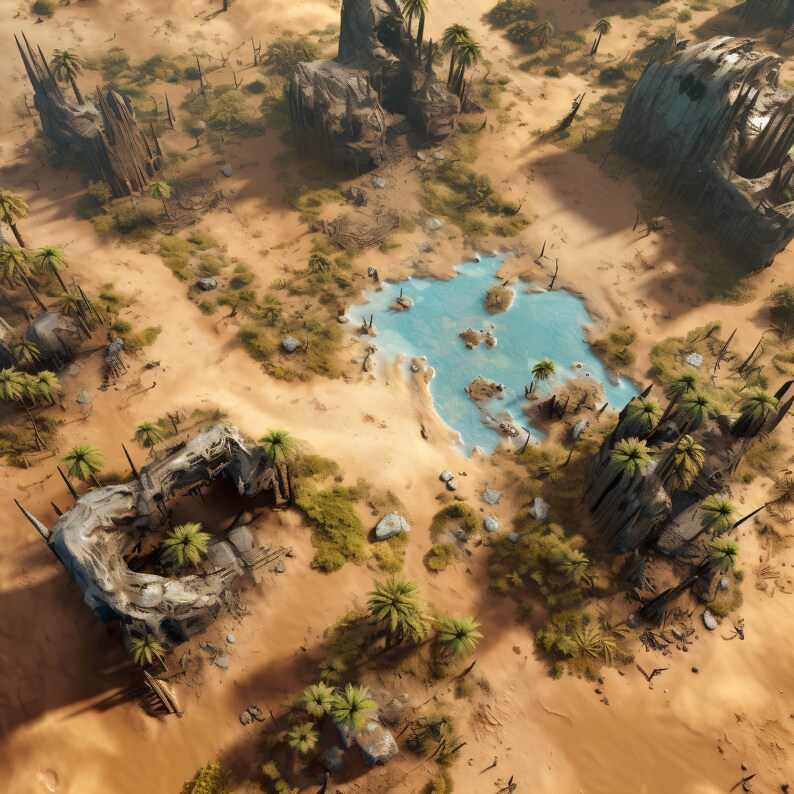 10 Desert Battle Maps Part 2, Dnd Map, Pathfinder, D&D, Battlemap ...