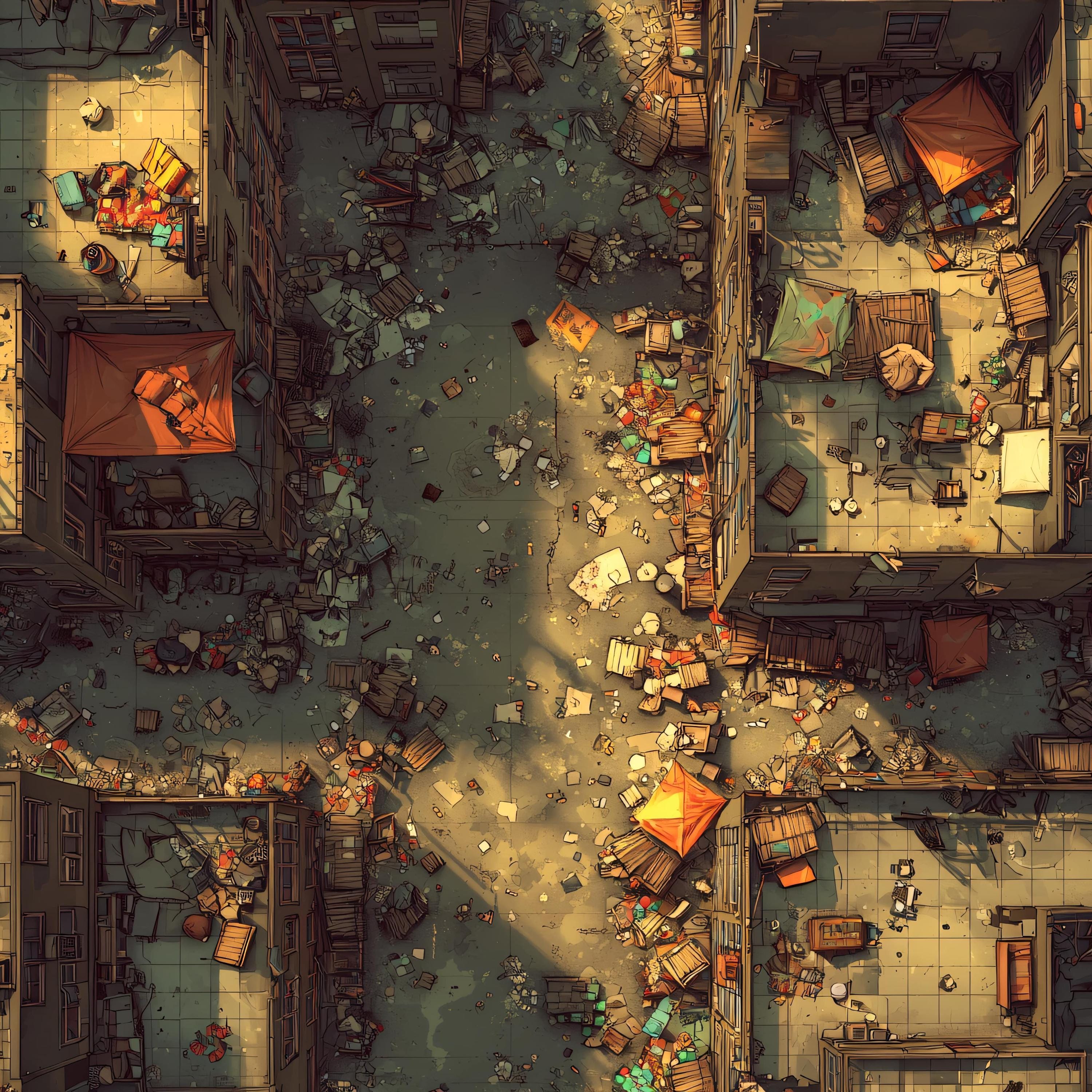 10 Cyberpunk Industry Ruins Battlemaps, Sci Fi, Cyberpunk, Battle Map ...
