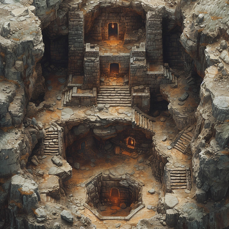 10 Underground Ruins Maps, Pathfinder, D&D, Battlemap, Dungeons and ...