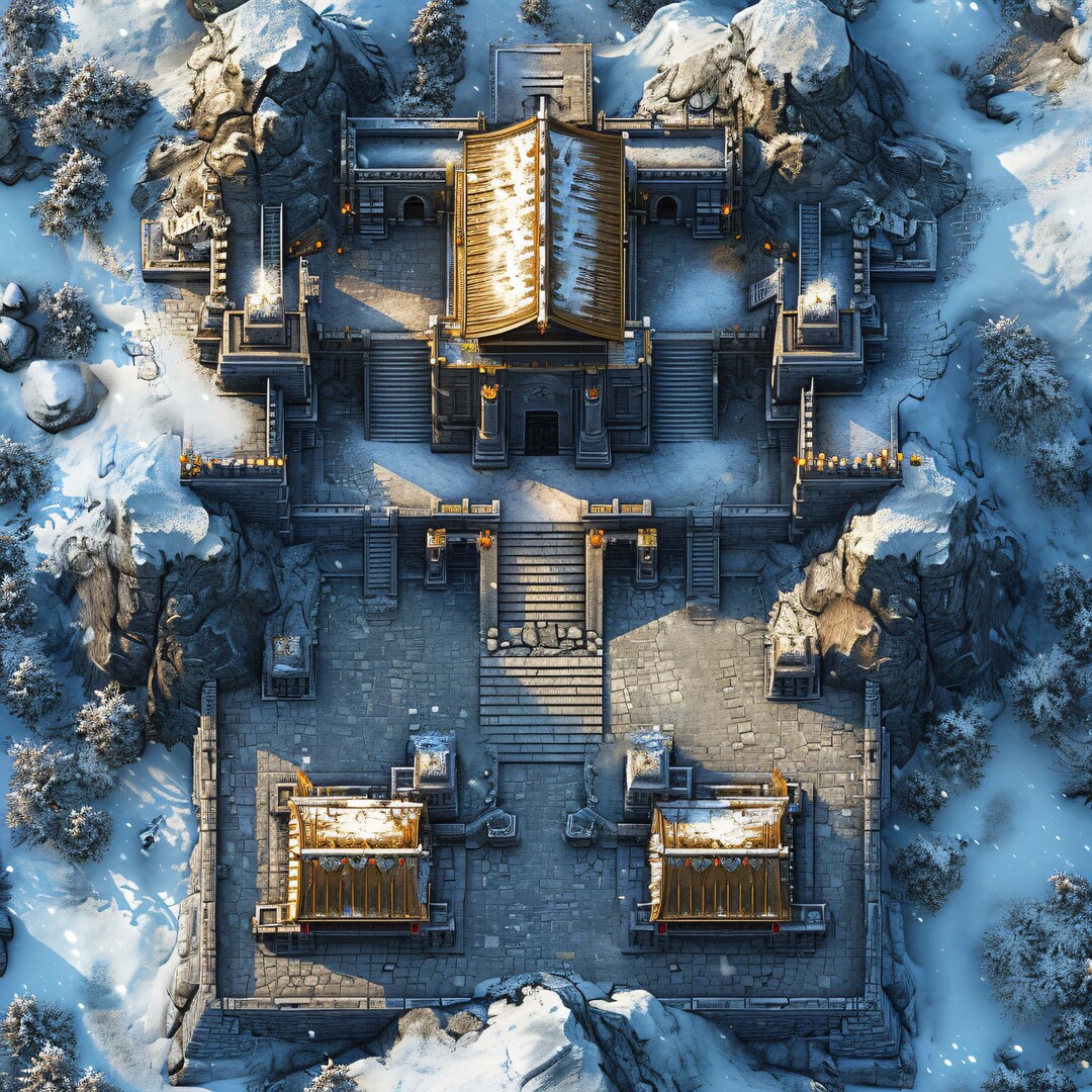 15 Winter Monestary Battle Maps, Dnd, Pathfinder, D&D, Battlemap ...