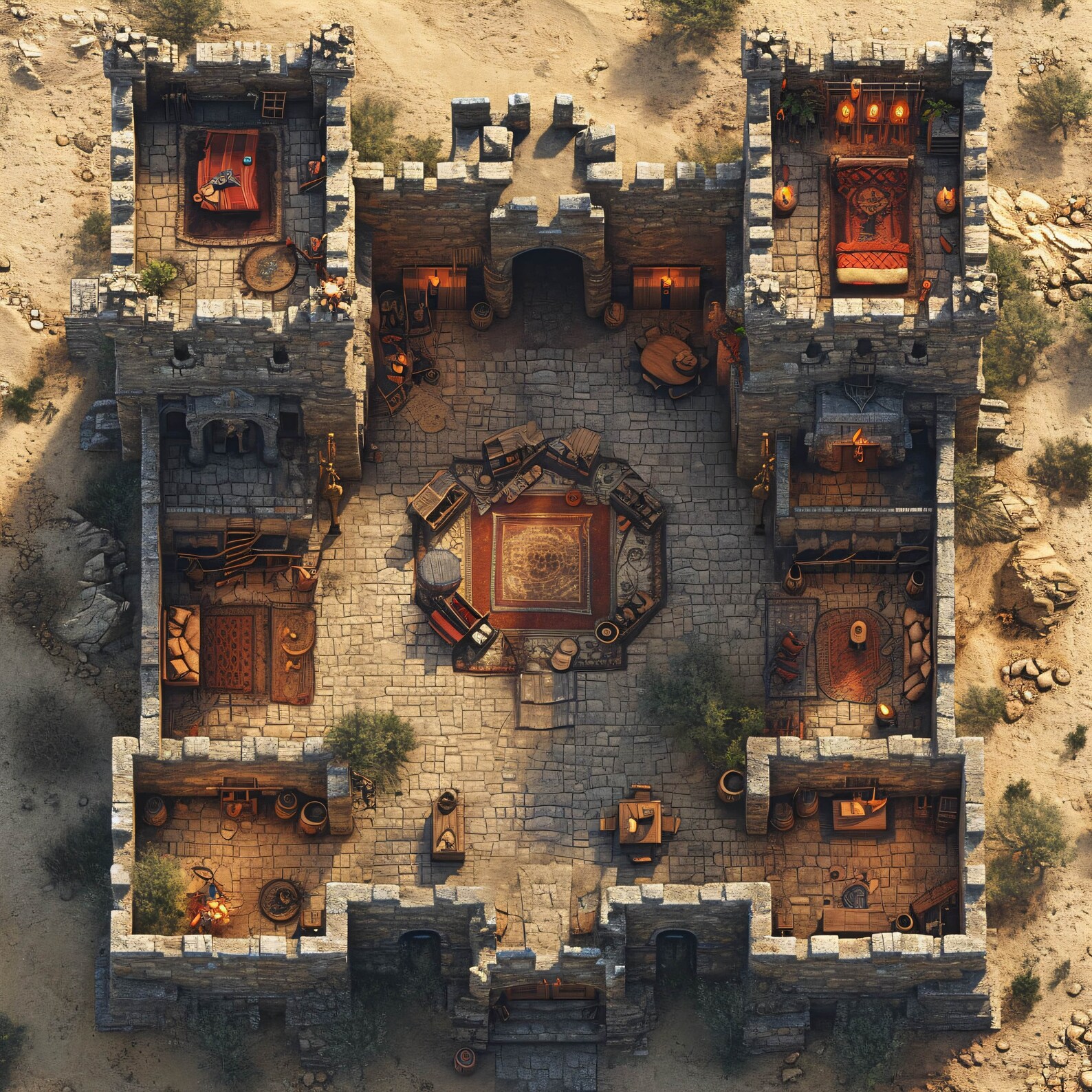 10 More Castle Battle Maps, Dnd Battlemap, Pathfinder, D&D, Dungeons ...