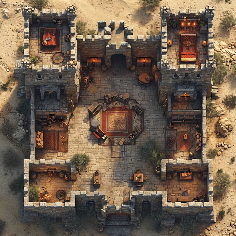 10 More Castle Battle Maps, Dnd Battlemap, Pathfinder, D&D, Dungeons and Dragons, Roll20 ...
