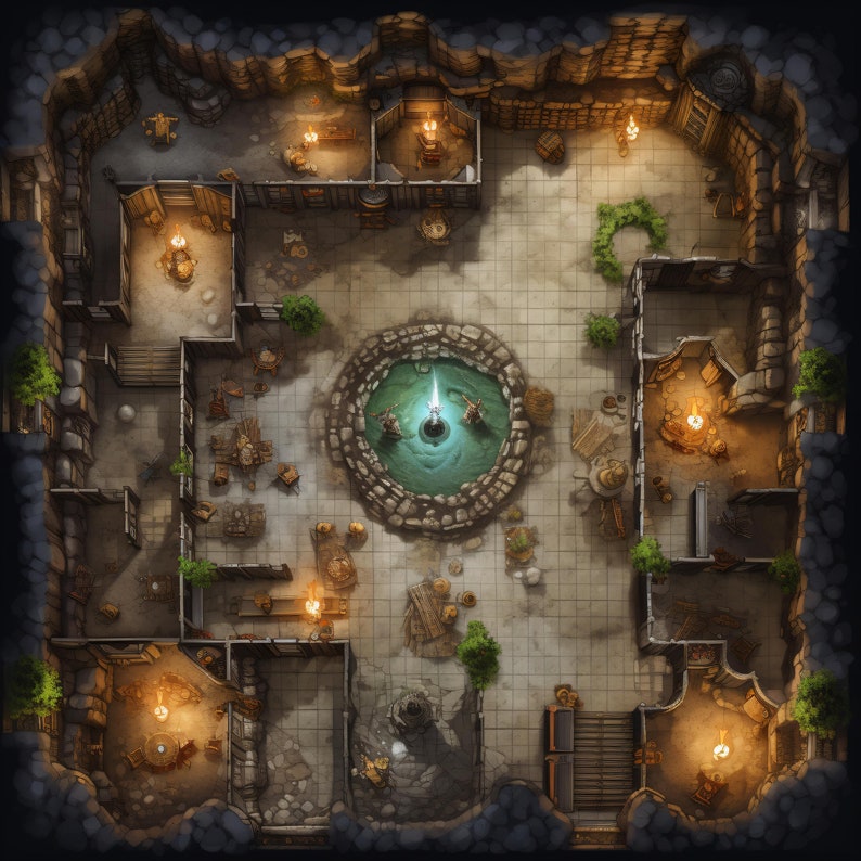 14 Temple Interior Battle Maps, Dnd, Pathfinder, D&D, Battlemap ...