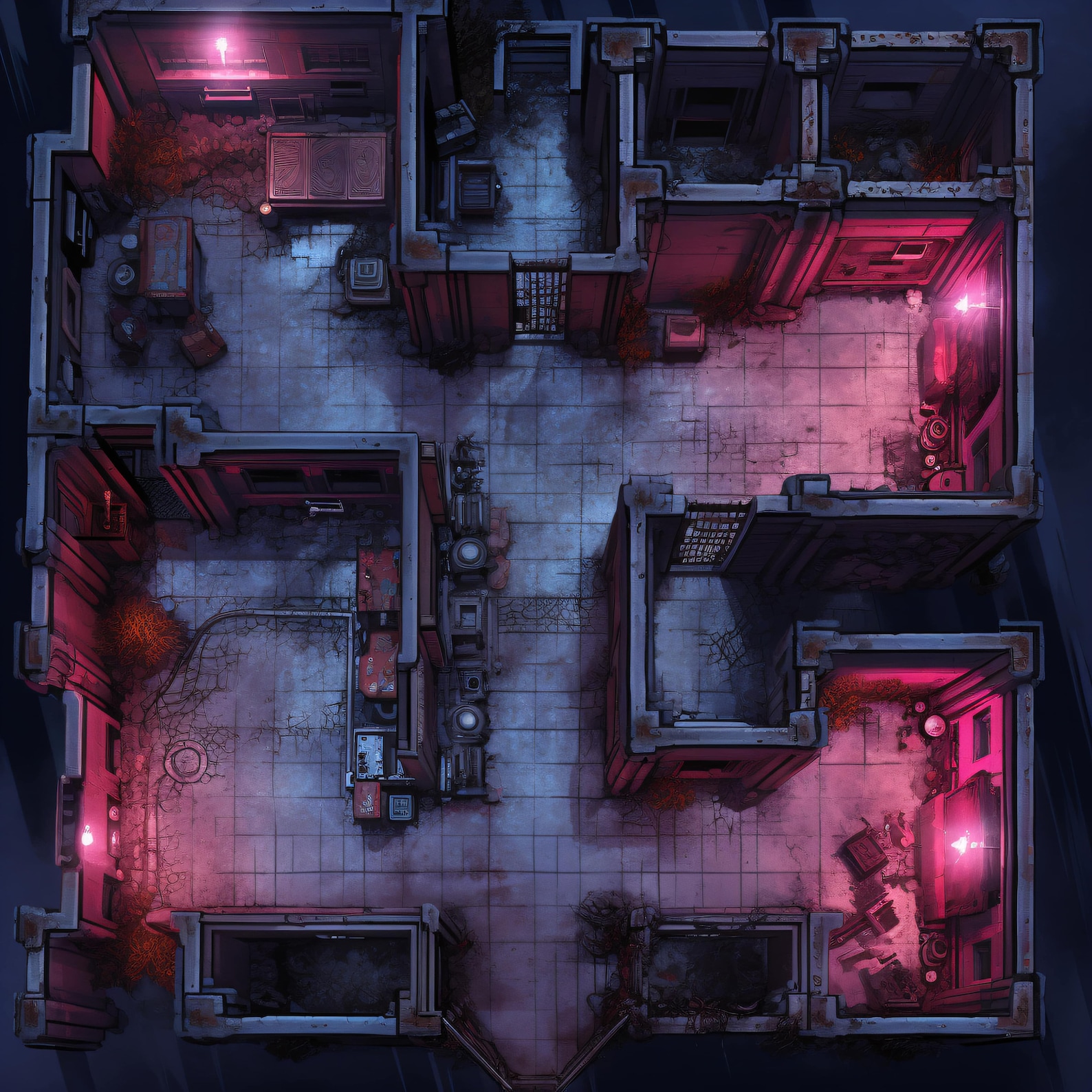 10 Cyberpunk Facility Battlemaps, Sci Fi, Dnd Battle Map, Cyberpunk, D ...