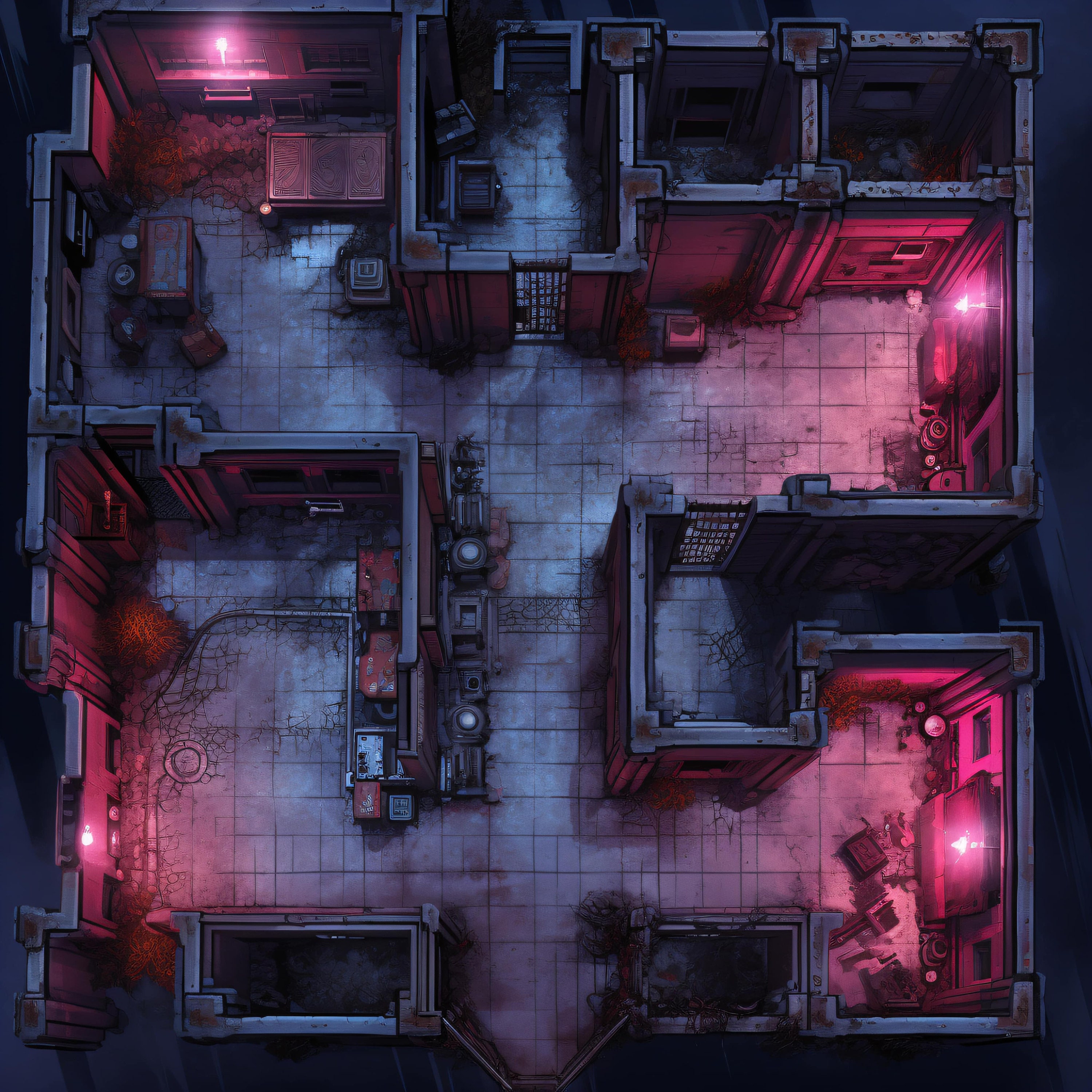 10 Cyberpunk Facility Battlemaps, Sci Fi, Dnd Battle Map, Cyberpunk, D ...