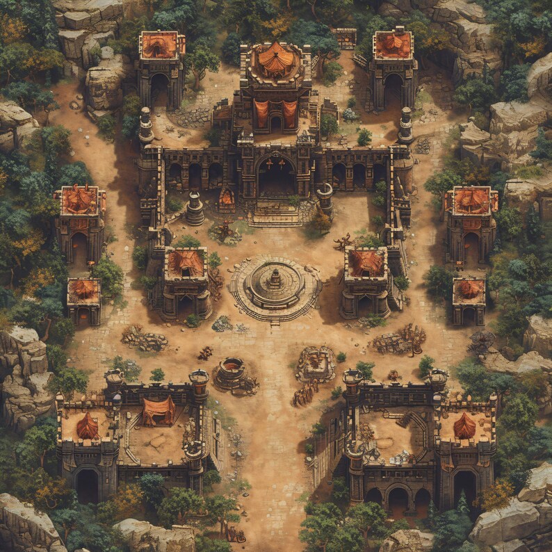 10 Temple Ruins Battle Maps, Dnd, Pathfinder, D&D, Battlemap, Dungeons ...