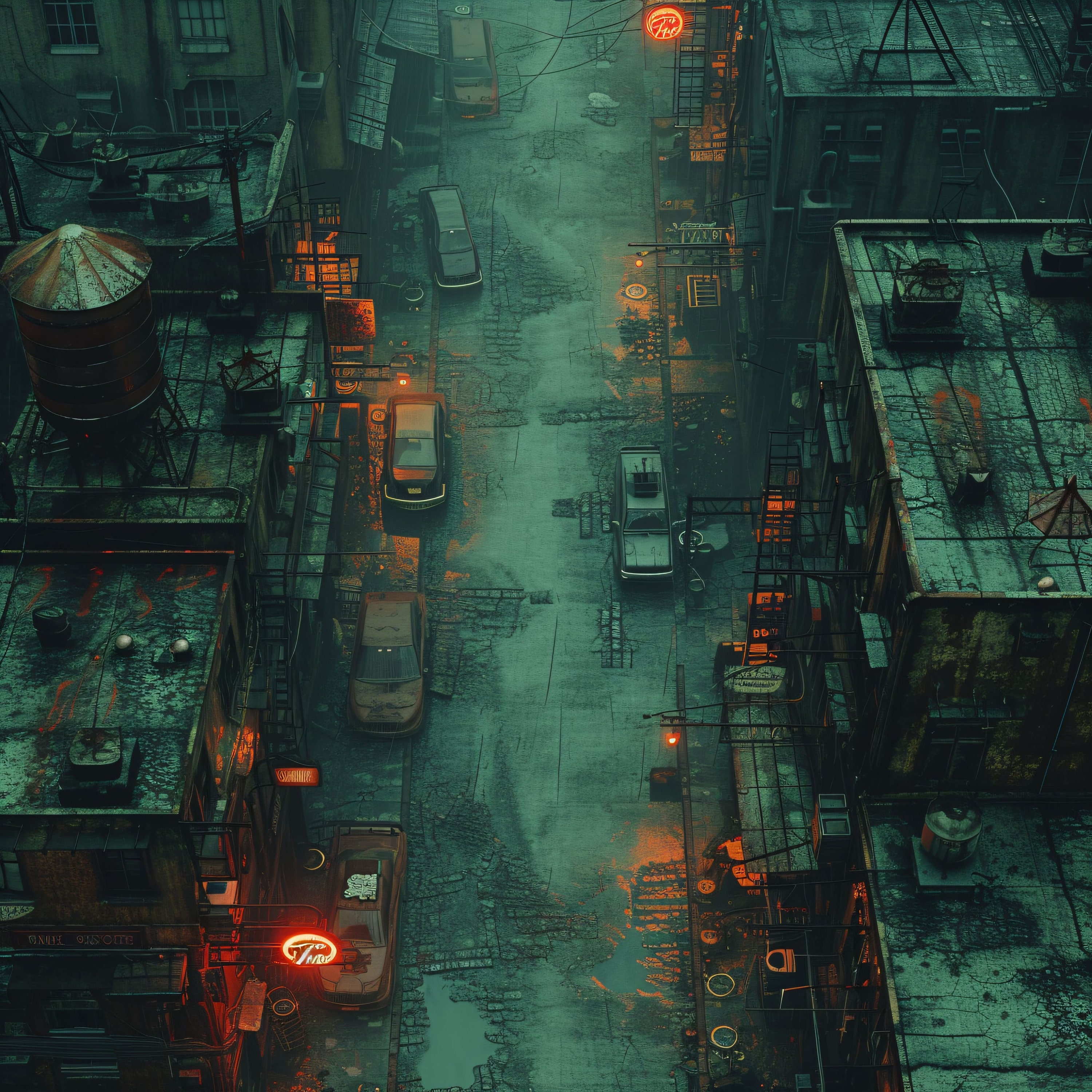 10 Cyberpunk Rooftop Battlemaps, Sci Fi, Dnd Battle Map, Cyberpunk, D&D ...