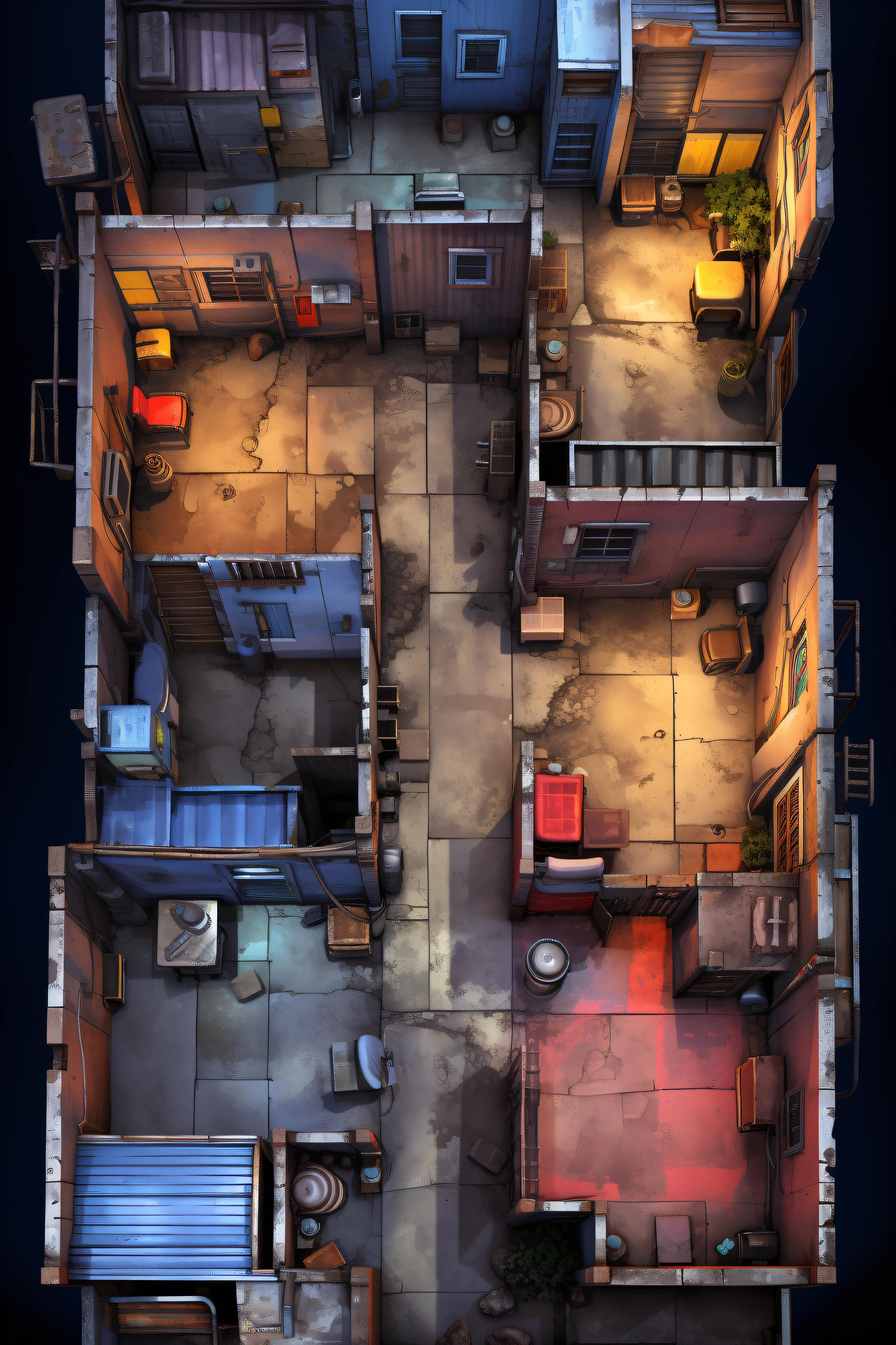 13 Cyberpunk Exterior Battlemaps, Sci Fi, Dnd Battle Map, Cyberpunk, D ...