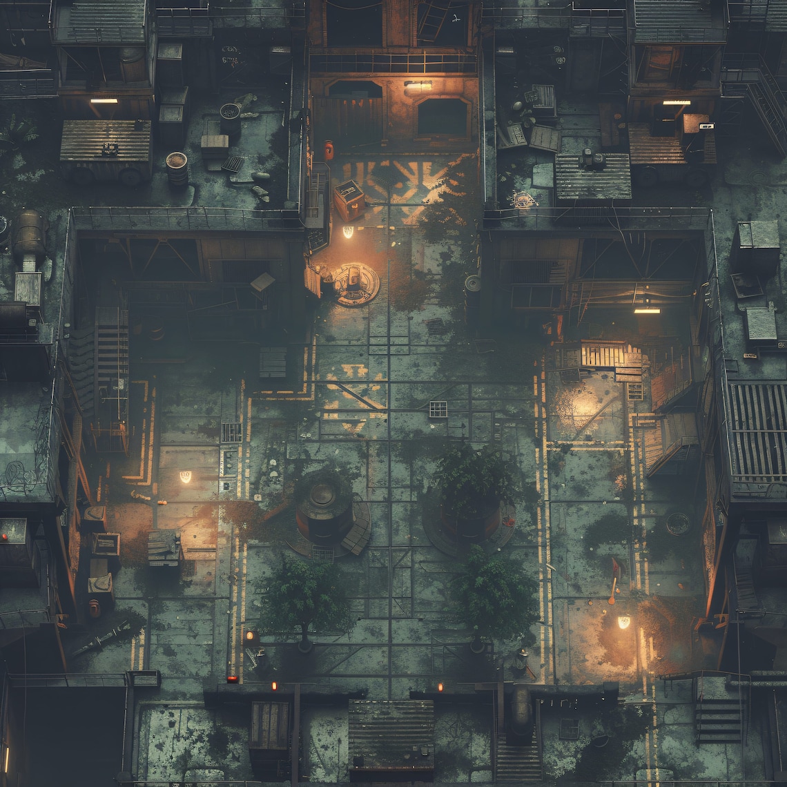 10 Cyberpunk Factory Battlemaps, Sci Fi, Dnd Battle Map, Cyberpunk, D&D ...