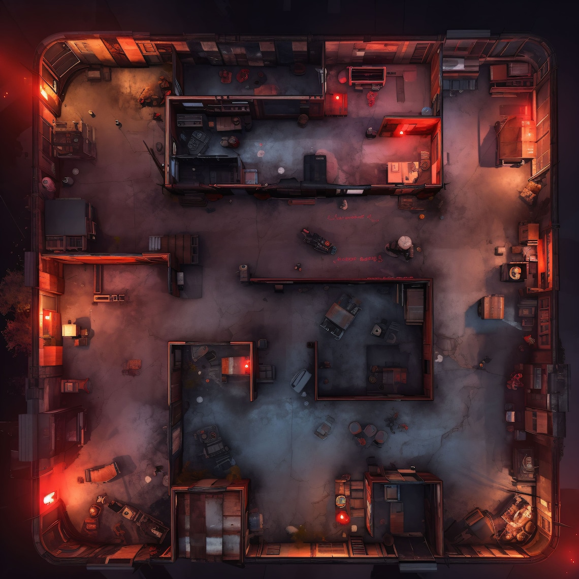 10 Cyberpunk Facility Battlemaps, Sci Fi, Dnd Battle Map, Cyberpunk, D ...