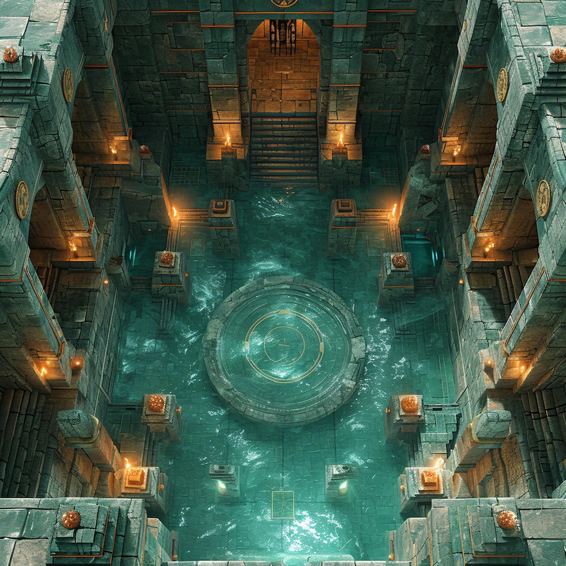 10 Flooded Dungeon Battle Maps, Dnd, Pathfinder, D&D, Battlemap ...