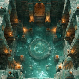 10 Flooded Dungeon Battle Maps, Dnd, Pathfinder, D&D, Battlemap ...