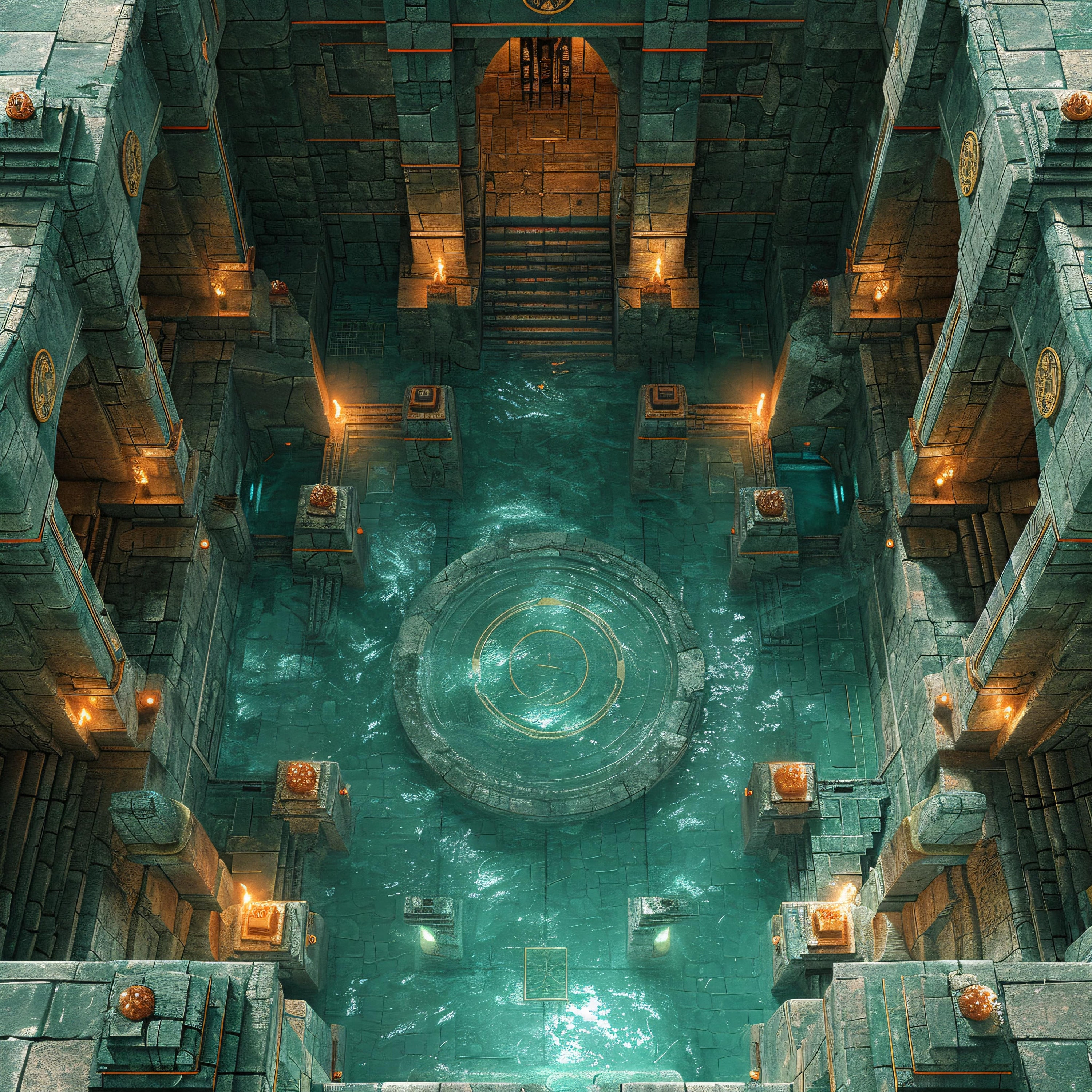 10 Gridless Flooded Dungeon Battle Maps | VTT Pack for Dnd, Pathfinder ...