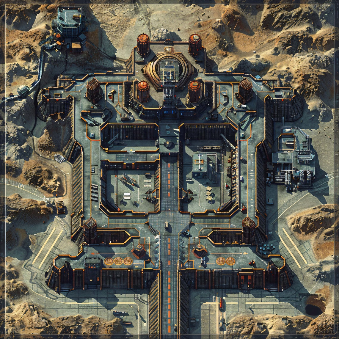 10 Cyberpunk Military Base Battlemaps, Sci Fi, Cyberpunk, D&D ...
