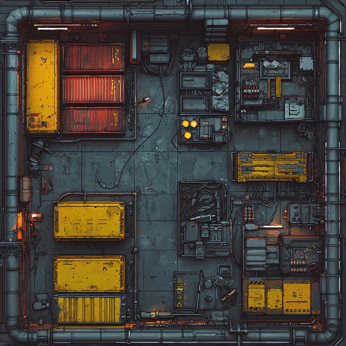 10 Cyberpunk Factory Battlemaps 2, Sci Fi, Dnd Battle Map, Cyberpunk, D ...