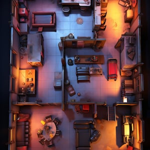 10 Gridless Cyberpunk Apartment Battlemaps | VTT Pack for Shadowrun ...
