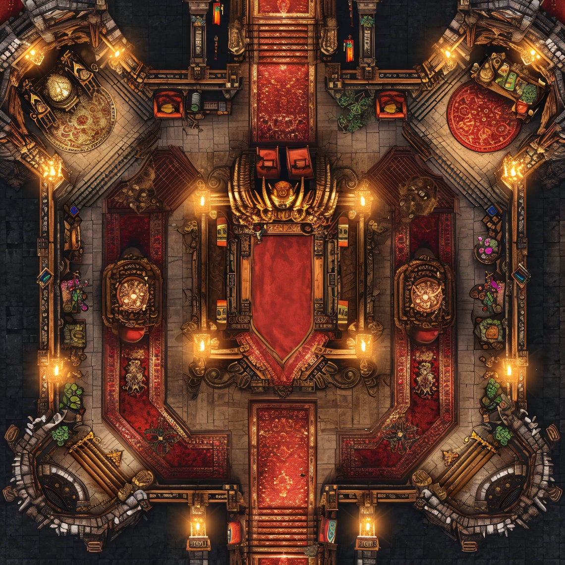 10 Opulent Castle Interior Battle Maps, Dnd Battle Map, Pathfinder, D&D ...