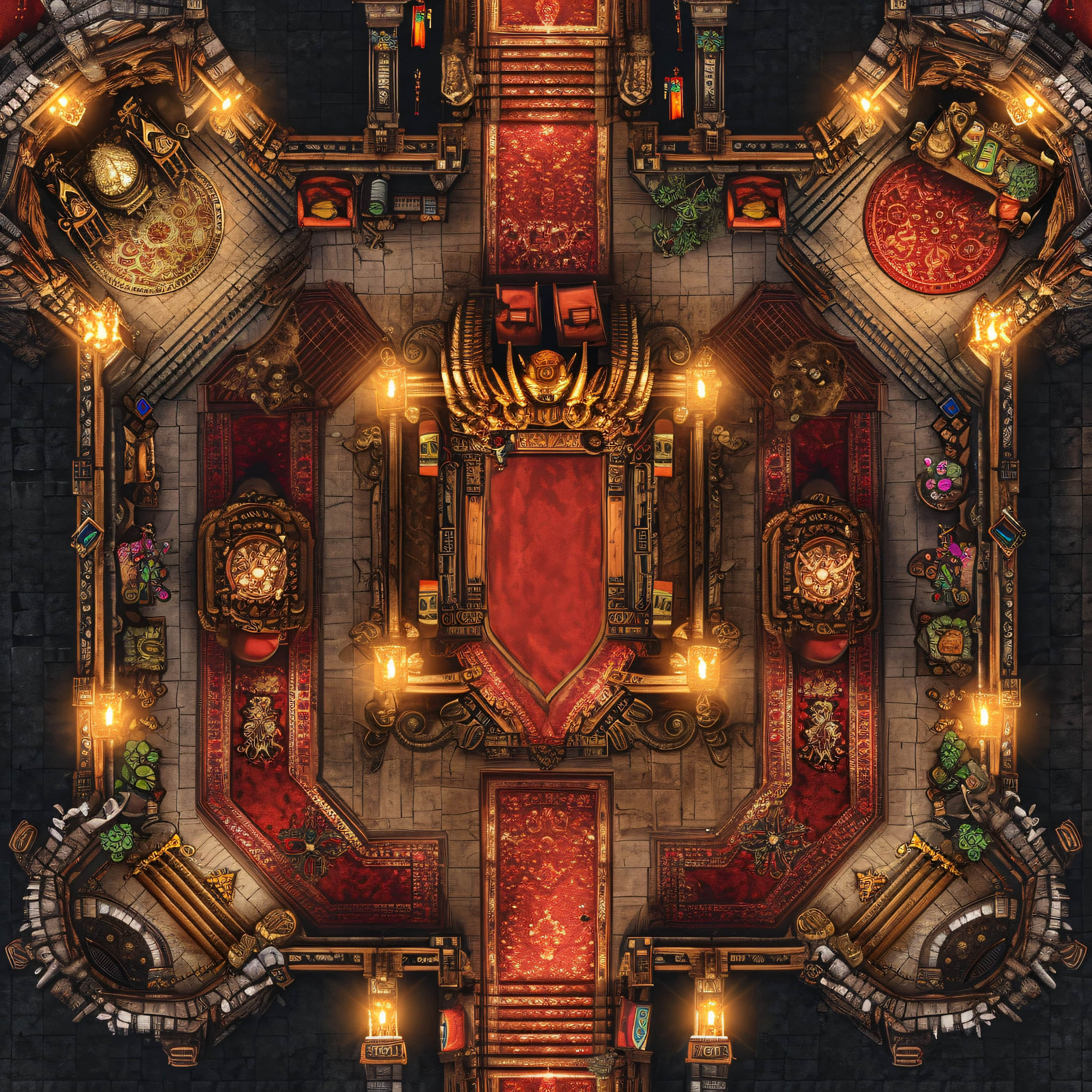 10 Gridless Opulent Castle Interior Battle Maps | VTT Pack for Dnd ...
