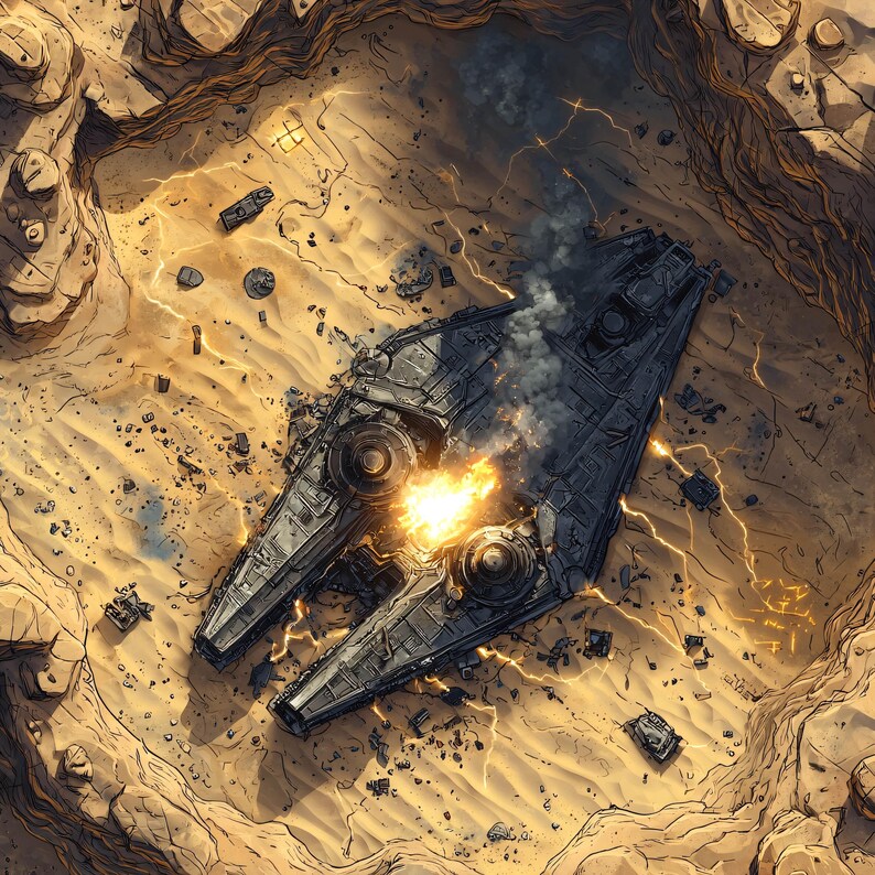 10 Cyberpunk Ship/spaceship Wreck Battlemaps, Sci Fi, Dnd Battle Map, D ...