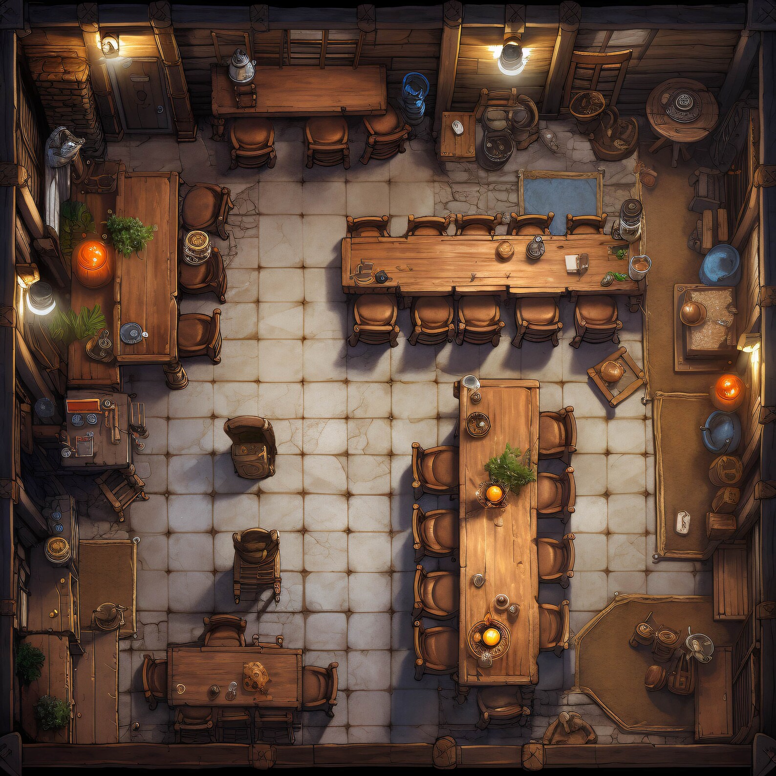 10 Tavern Battle Maps, Dnd Battle Map, Pathfinder, D&D, Battlemap ...