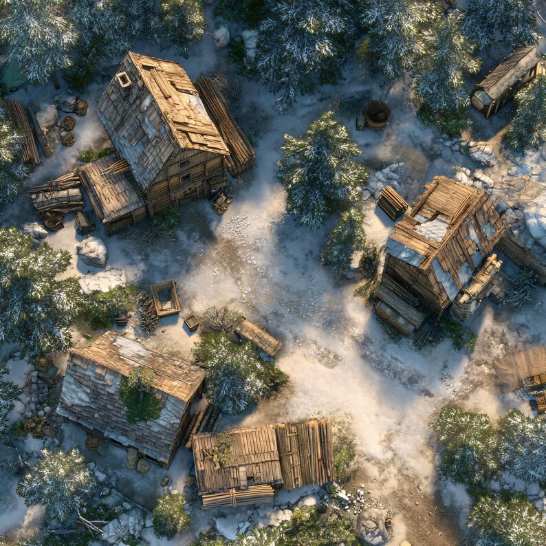 10 Gridless Winter Life Battle Maps | VTT Pack for Dnd, Pathfinder ...