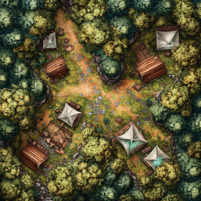 10 Camp Maps 2, Dnd Battle Map, Pathfinder, D&D, Battlemap, Dungeons ...