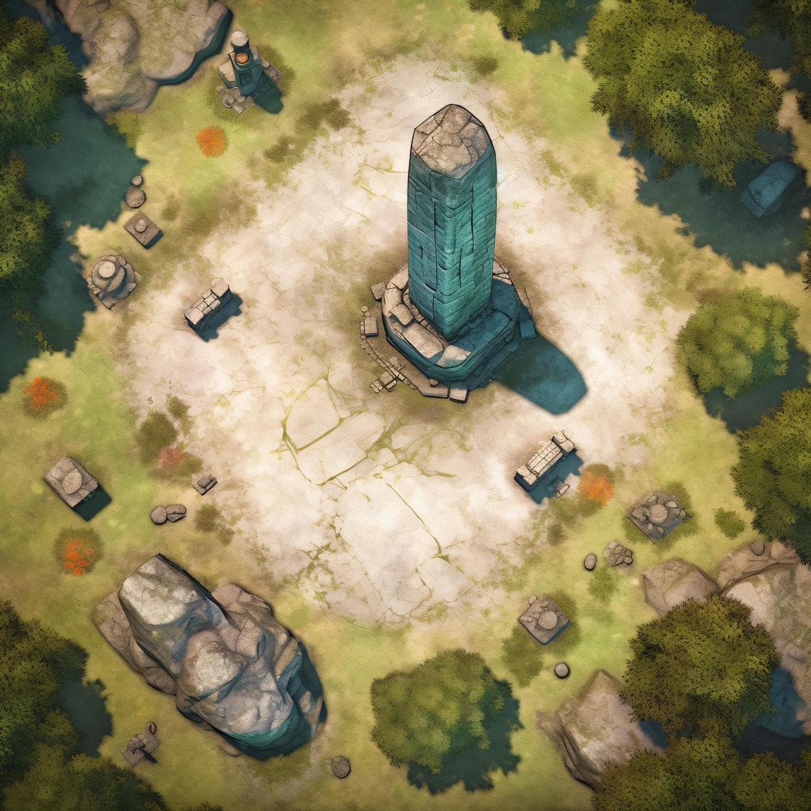 10 Ruins Battle Maps, Dnd Battle Map, Pathfinder, D&D, Battlemap ...