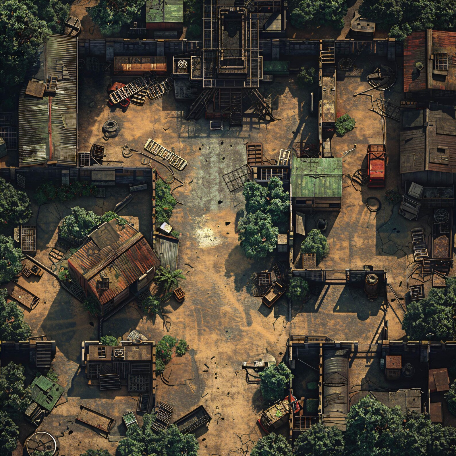 10 Cyberpunk Scrapyard Battlemaps, Sci Fi, Cyberpunk, Battle Map, D&D ...
