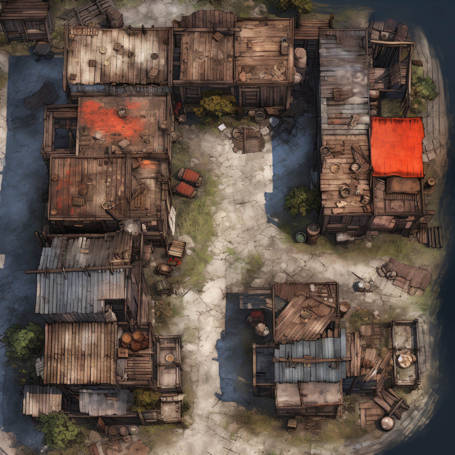 10 Slums Battle Maps, Dnd Battle Map, Pathfinder, D&D, Battlemap ...