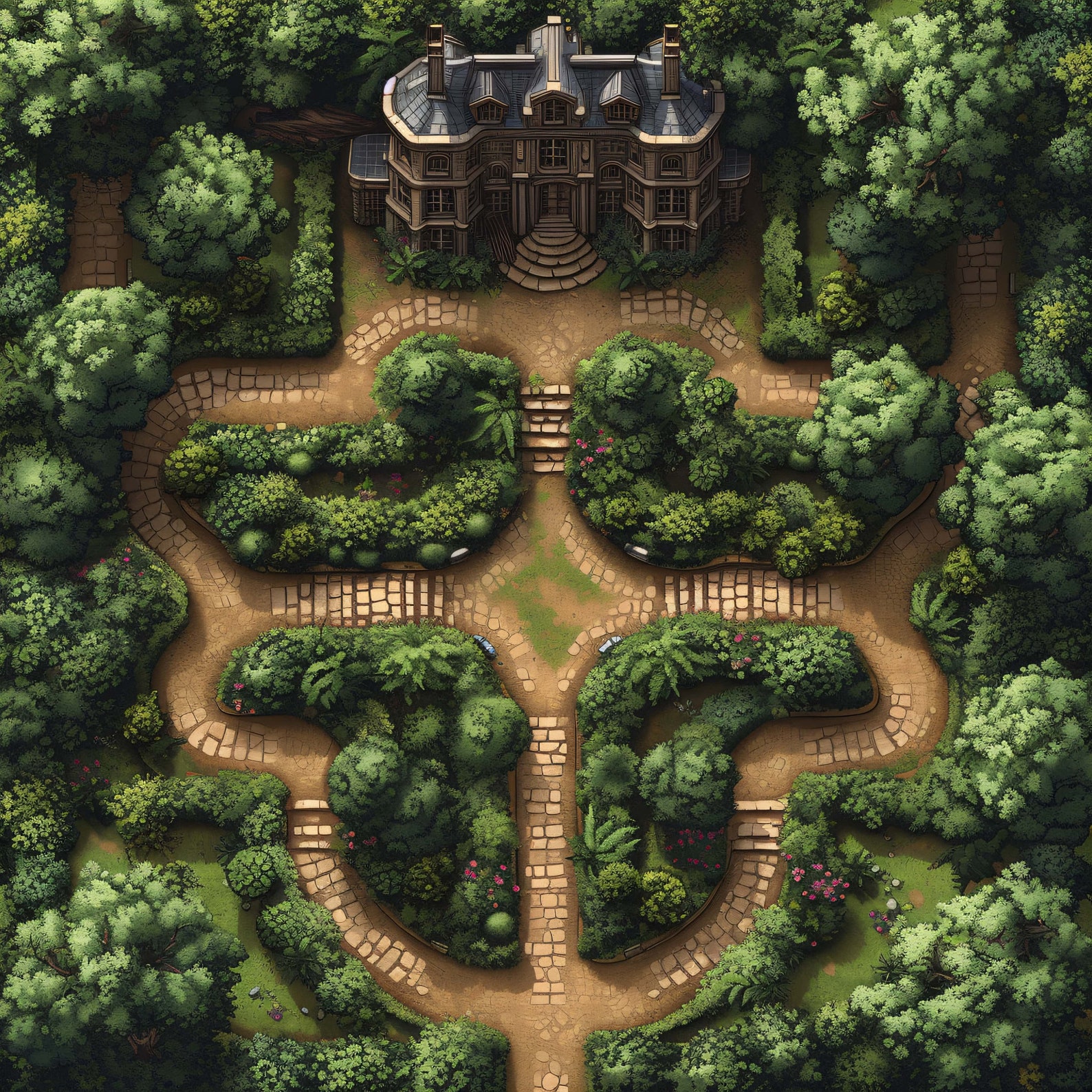 10 Villa/manor/estate Battle Maps, Dnd Battlemap, Pathfinder, D&D ...