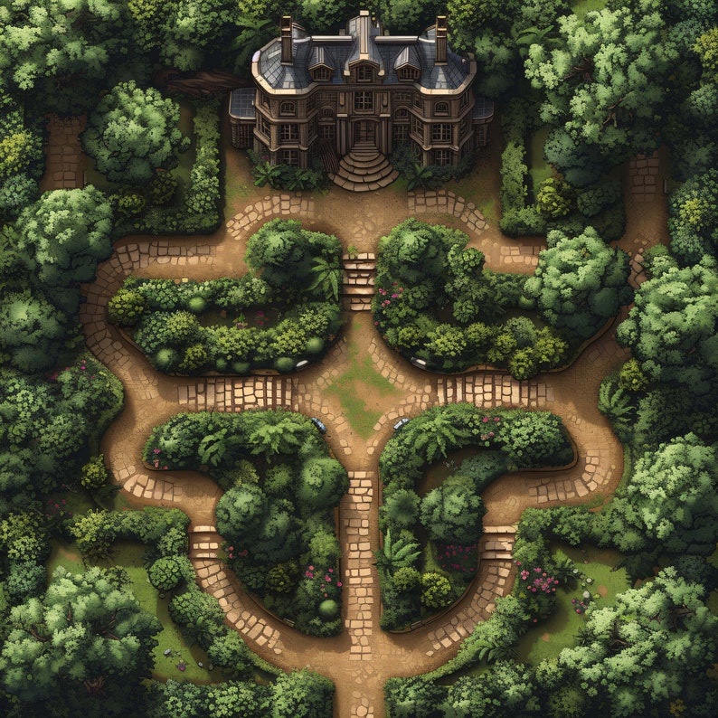 10 Villa/manor/estate Battle Maps, Dnd Battlemap, Pathfinder, D&D ...